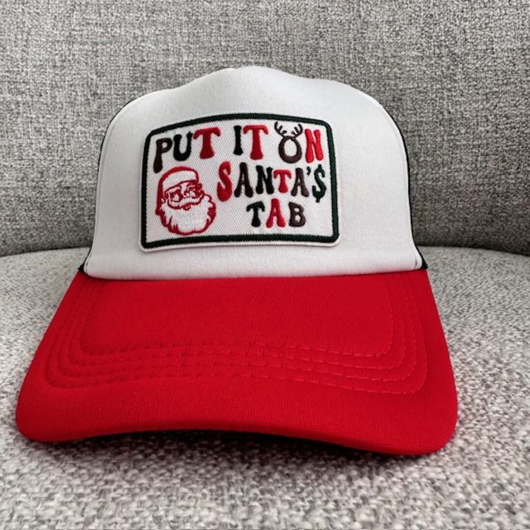 Santa's Tab Trucker Hat, Christmas Holiday Patch - Etsy