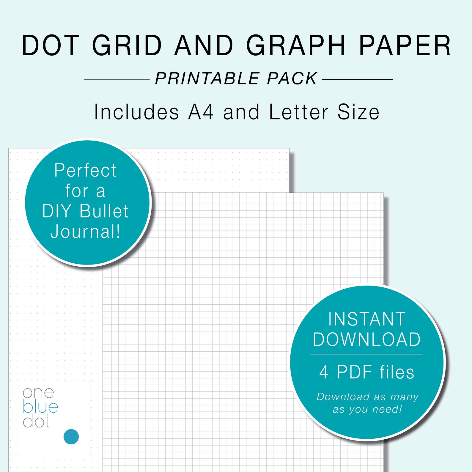 PRINTABLE Dot Grid Paper Graph Paper A4 And Letter Size 5mm Etsy