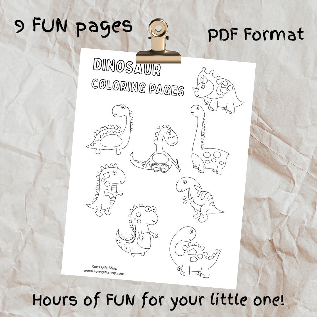 Dinosaurs Coloring Pages for Kids, Printable Dinosaur Art, Dinosaur ...
