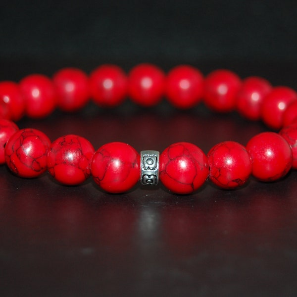 Red Beaded Bracelet - Etsy