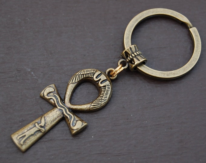 Ankh Cross Keychain,egyptian Keyring,protection Keyring,ankh Keychain ...