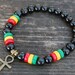 Rasta Ankh Cross Braceletwood Beadsegyptian Ankh Crosskey - Etsy