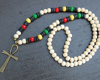 Rasta Ankh Cross Necklace - Etsy