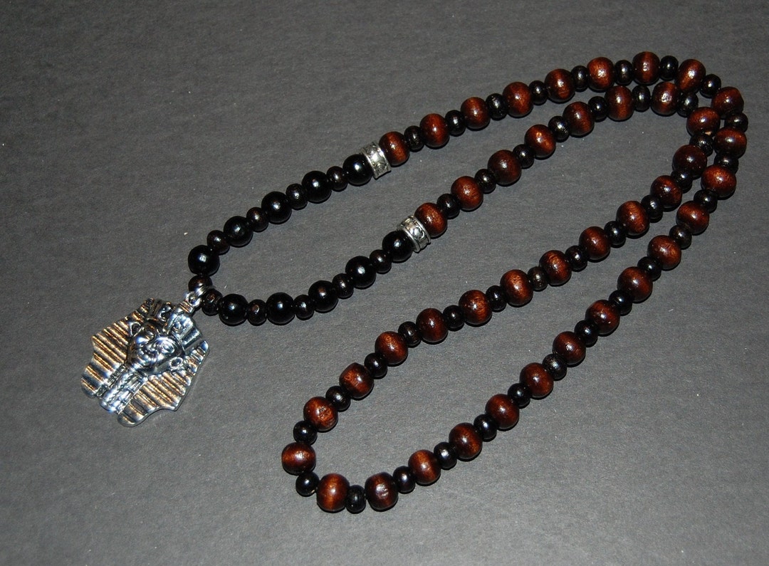 Egyptian King Tut Necklace,wood Necklace,tutankhamun Necklace,stretch ...
