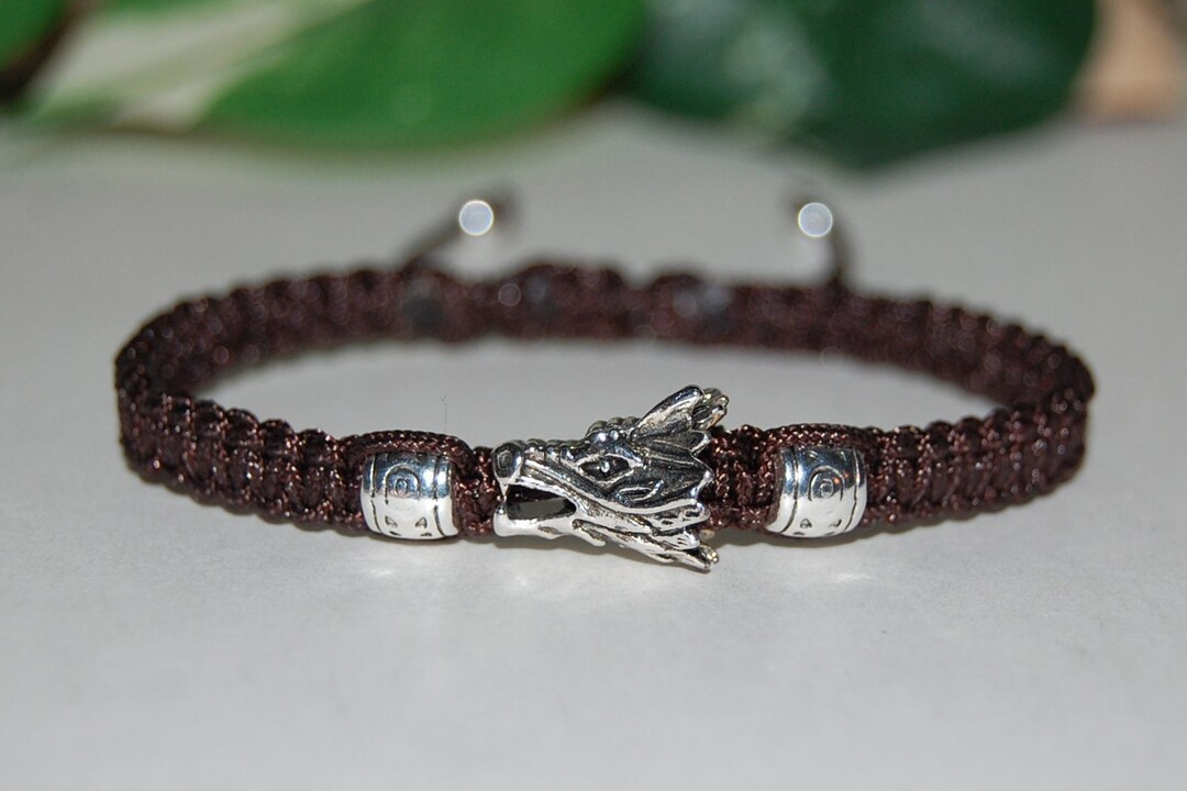 Dragon Bracelet,silver Dragon Bracelet,macrame Bracelet,dragon Gifts ...