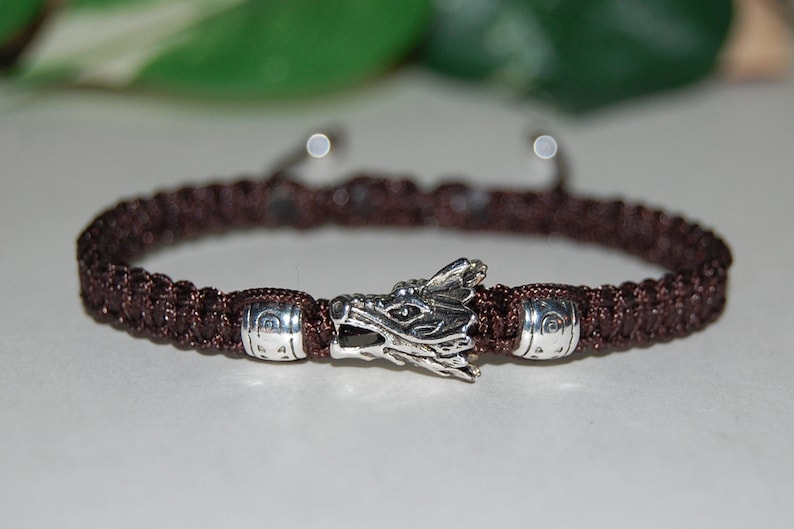 Dragon Braceletsilver Dragon Braceletmacrame Braceletdragon - Etsy