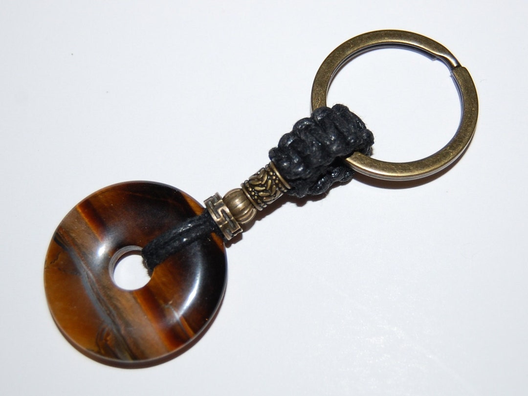 Tiger Eye Keychain,good Luck Keychain,tiger Eye Gemstone Keychain ...