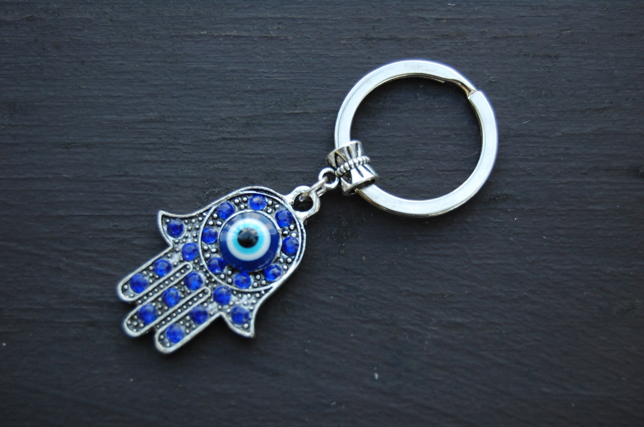 Hamsa Hand KeychainEvil Eye KeychainBlue Hamsa | Etsy