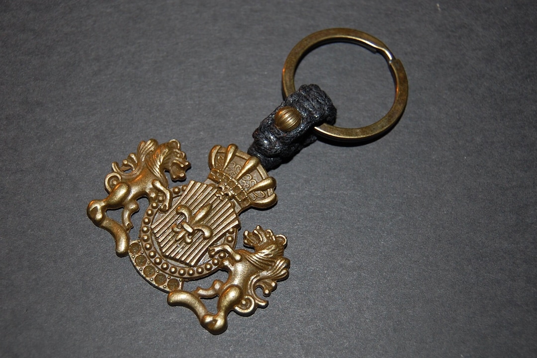 Coat of Arms Keychain,bronze Coat of Arms Keyring,lion Coat of Arms ...