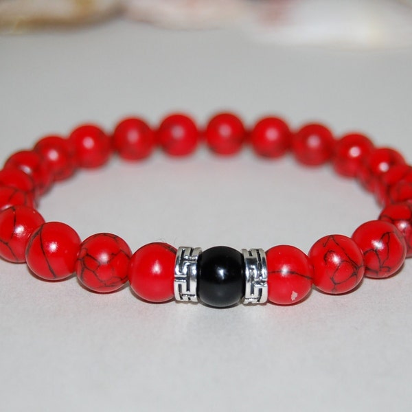 Red Beaded Bracelet - Etsy