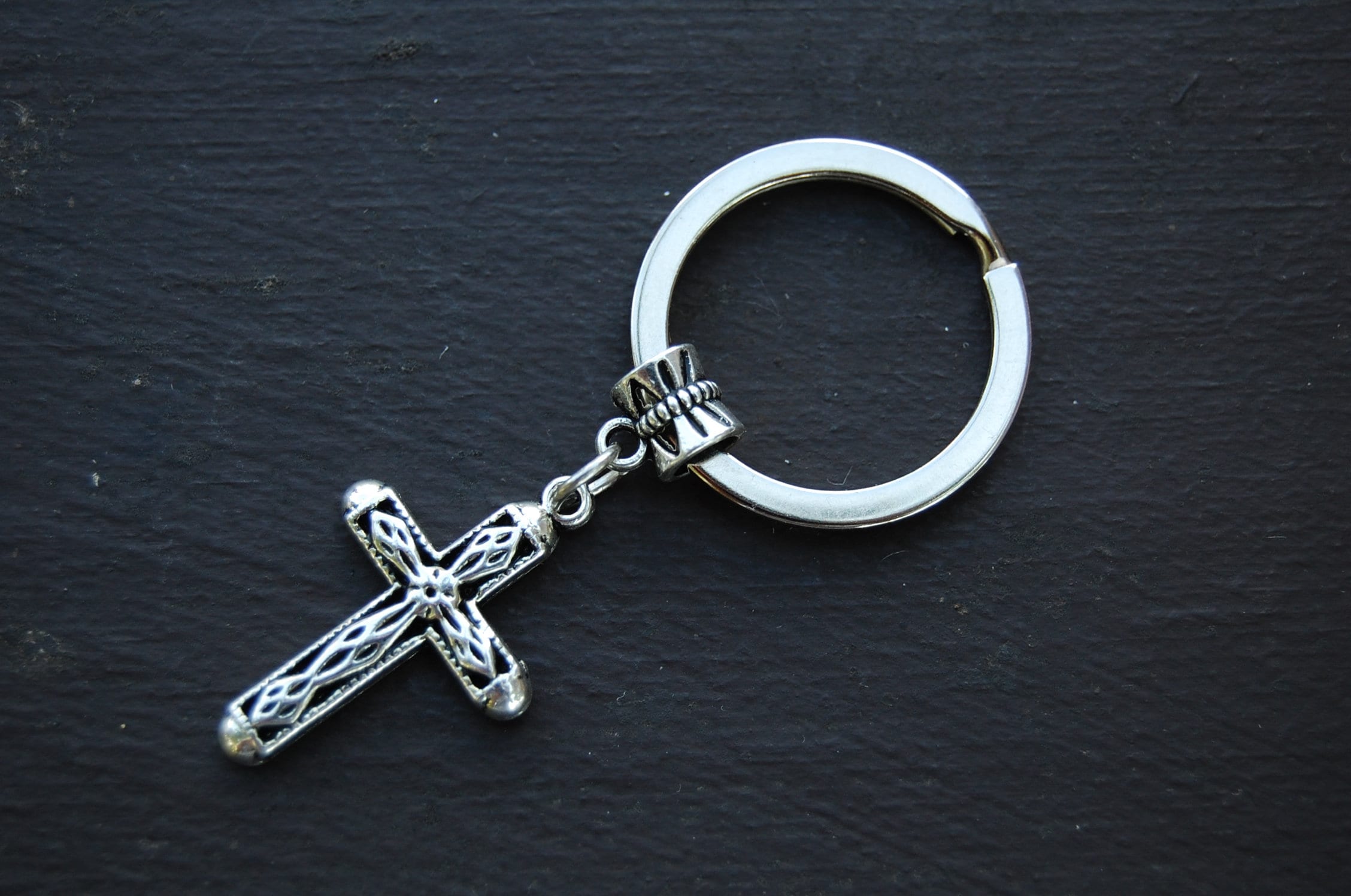 Cross Keychainsilver Cross Keychaincross Keyringprayer | Etsy