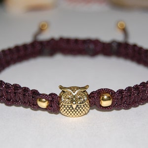Owl Bracelet,owl Jewelry,owl Gifts,golden Owl Bracelet,good Luck String ...