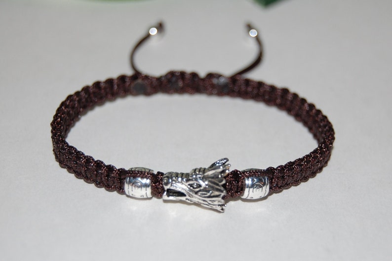 Dragon Braceletsilver Dragon Braceletmacrame Braceletdragon - Etsy