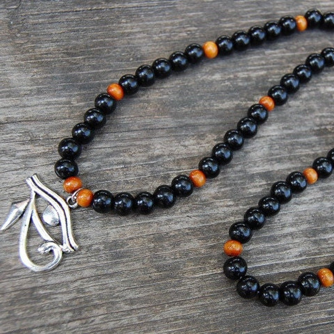 Egyptian Hawk Necklace,god Eye of Horus Ra Re Pagan,wood Necklace ...