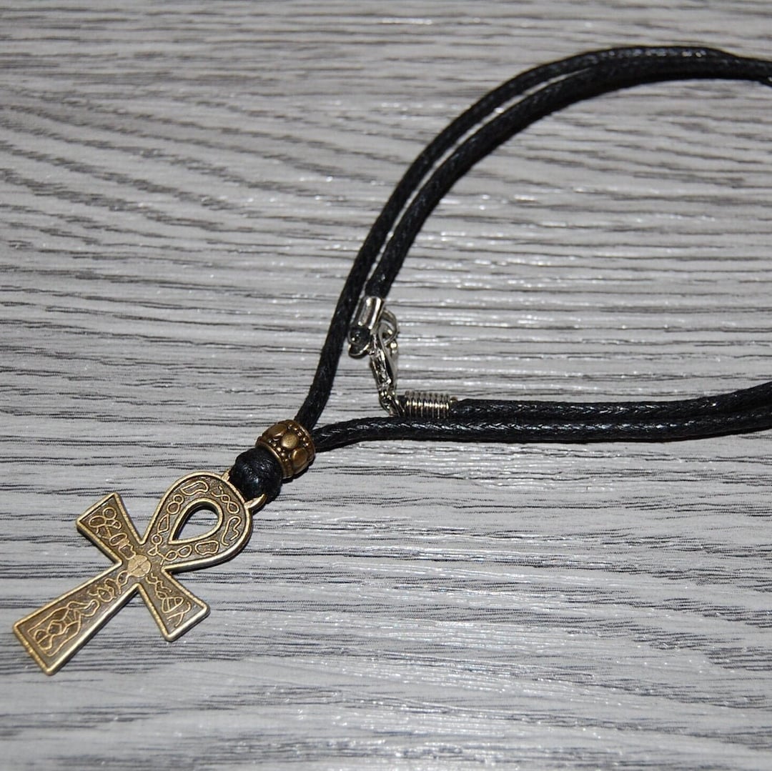 Ankh Cross Necklace,bronze Ankh Cross,ankh Cord Necklace,choker ...