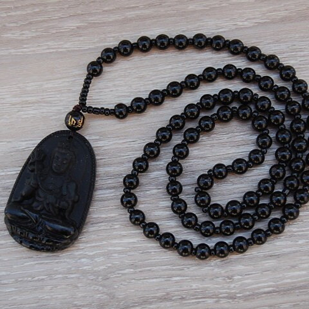 Buddha Necklace,buddhist Necklace,black Buddha,black Necklace ...