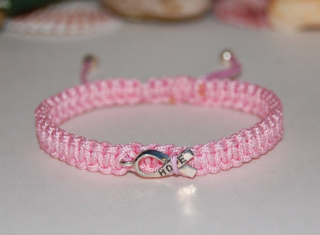 Awareness Bracelet,hope Bracelet,fight Cancer Bracelet,pink Ribbon ...