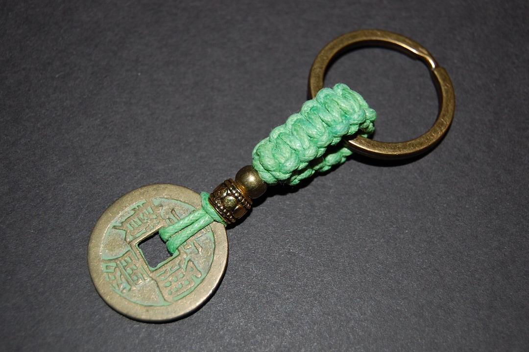 Lucky Coin Keychain,chinese Lucky Coin Keyring, Wood Beads ,protection ...