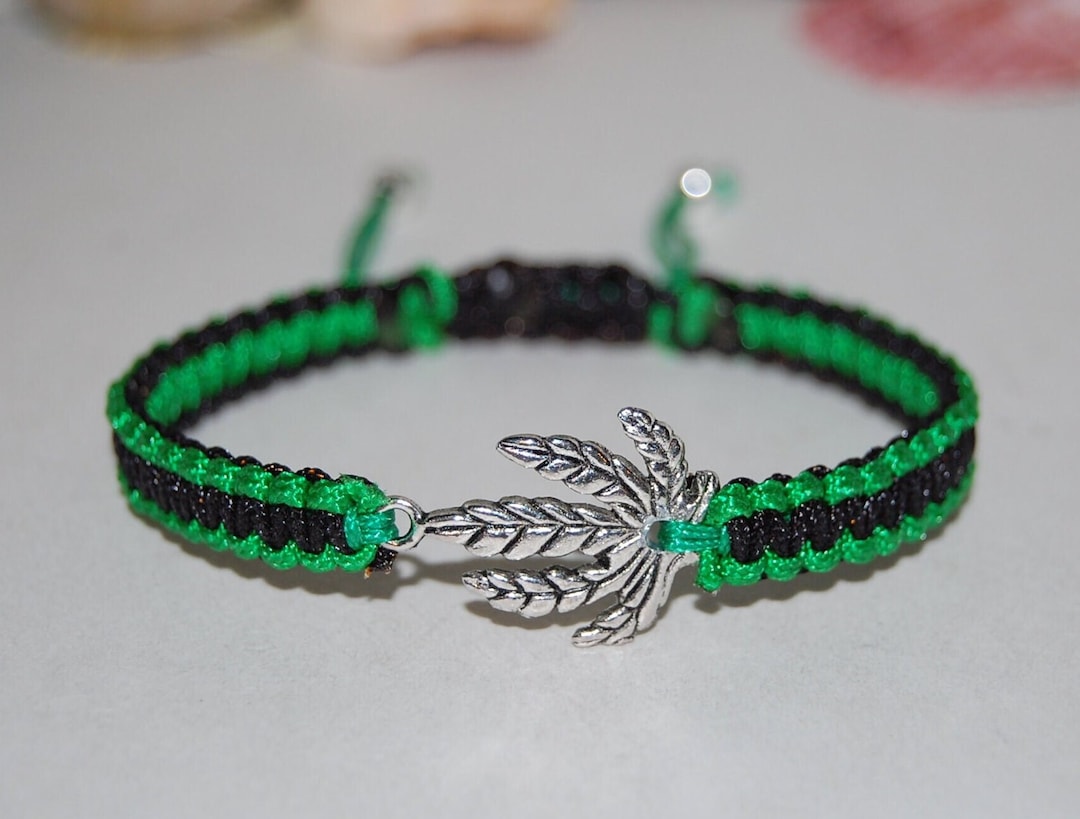 Weed Bracelet,marijuana Bracelet,cannabis Leaf Bracelet,weed Leaf ...