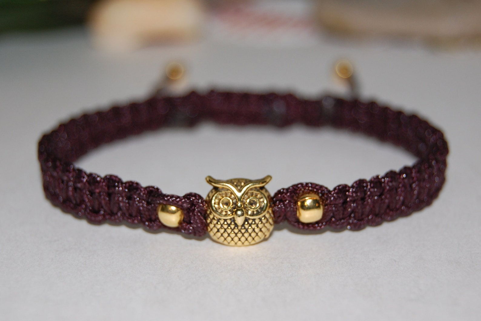 Owl Bracelet,owl Jewelry,owl Gifts,golden Owl Bracelet,good Luck String ...