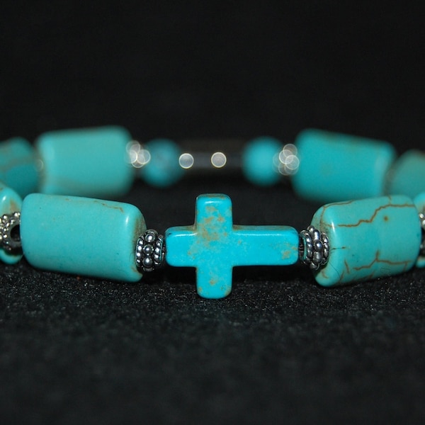 Turquoise Cross Bead - Etsy