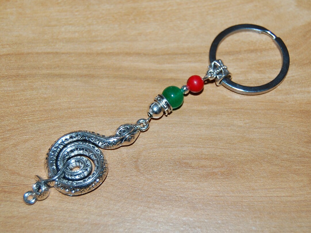 Cobra Keychain,jade Bead,cobra Jewelry,cobra Keyring,snake Keychain ...