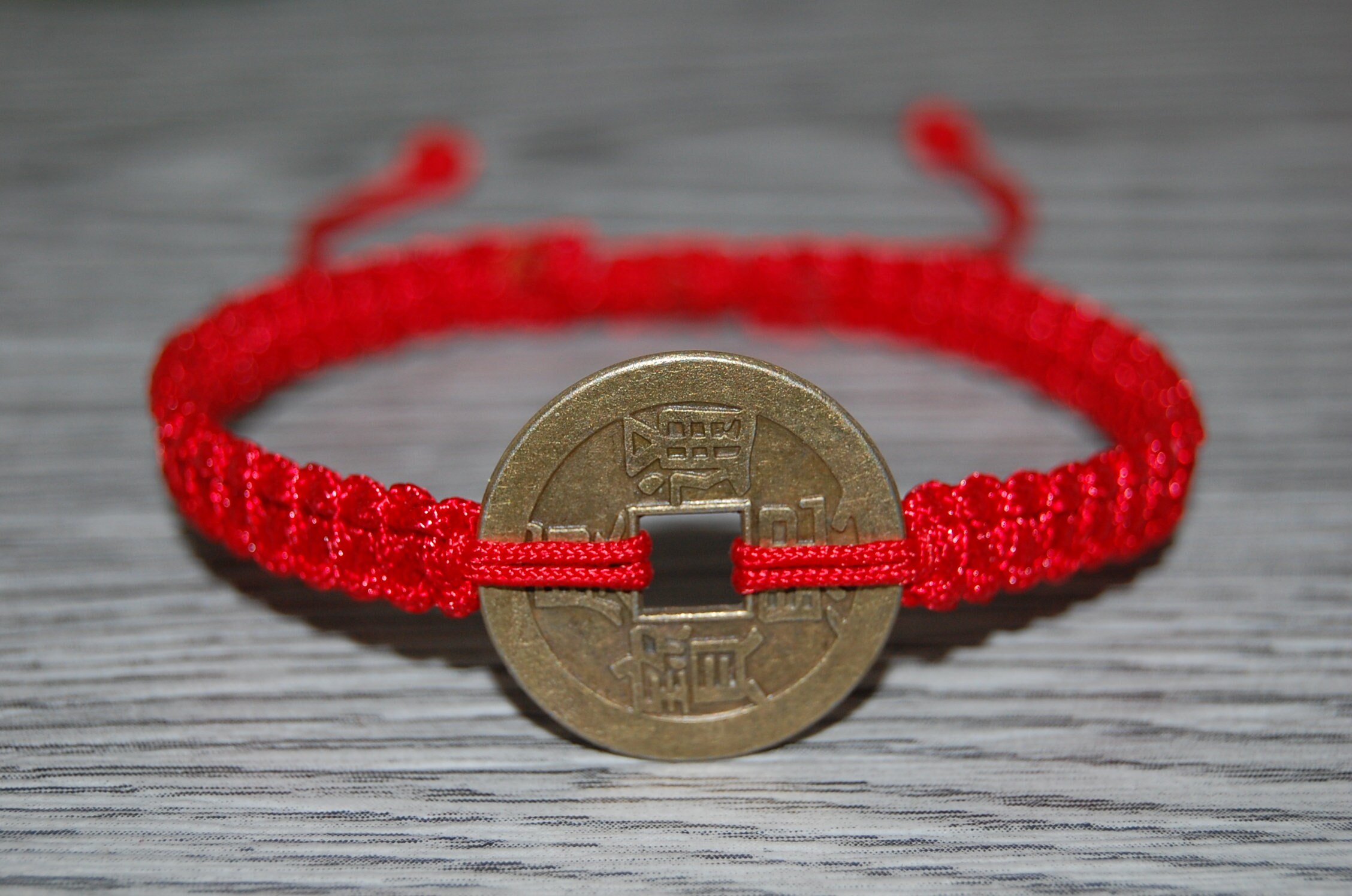 Chinese Lucky Coin Bracelet,hemp,good Luck String Bracelet,adjustable ...