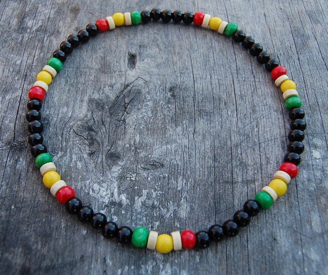 Rasta Necklace,reggae Necklace,men Beaded Wood Necklace,wood Necklace ...