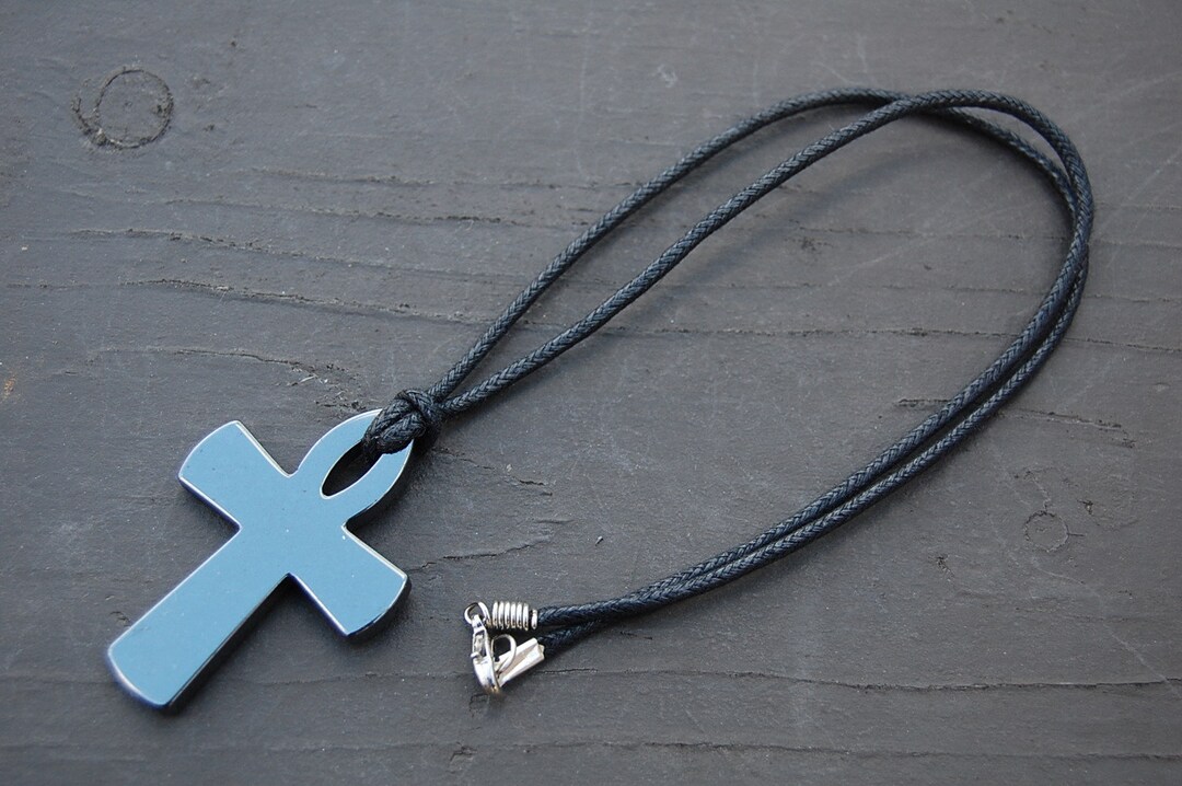 Ankh Cross Necklace,ankh Cross,black Cord Necklace,choker Necklace,man ...