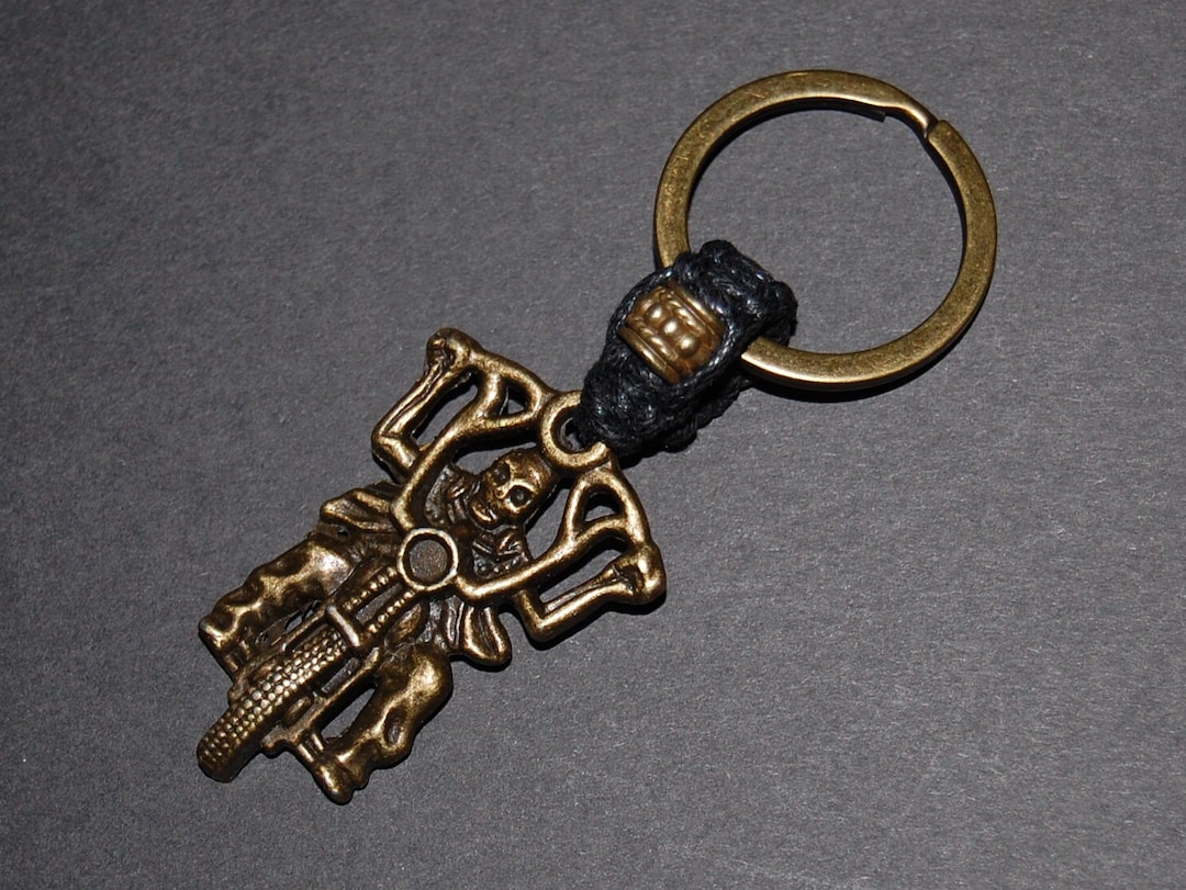 Bikers Key Chain,skull Keychain,bronze Skull Keyring,biker Skull ...