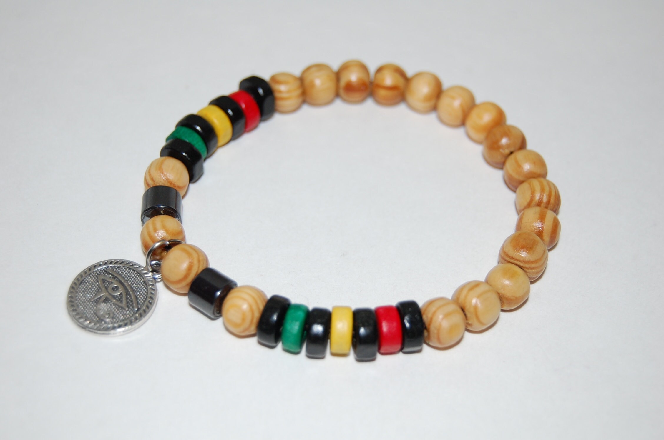 Egyptian Hawk Bracelet,magnetic and Wood Bracelet,hematite Beads,wood ...