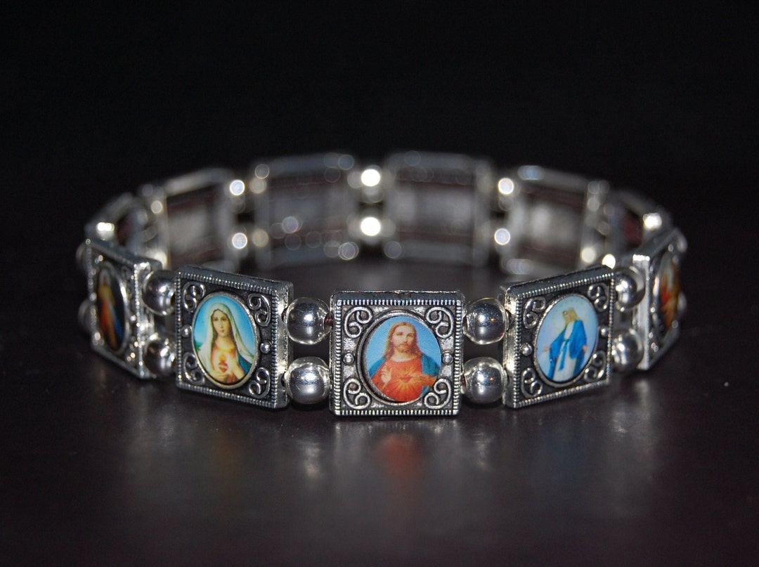 Saints Bracelet,catholic Christian Bracelet,silver Bracelet,jesus ...