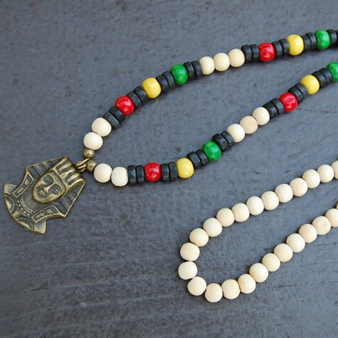 Egyptian King Tut Necklace,tutankhamun Necklace,wood Beads,stretch ...
