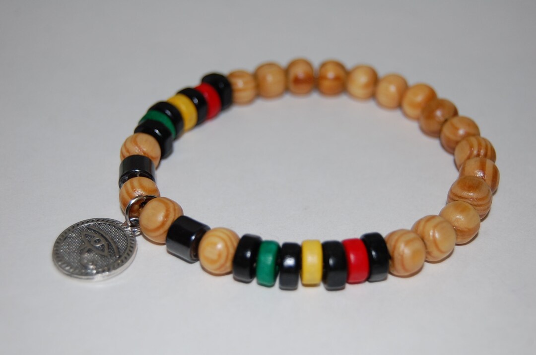 Egyptian Hawk Bracelet,magnetic and Wood Bracelet,hematite Beads,wood ...