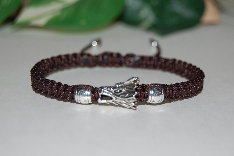 Dragon Braceletsilver Dragon Braceletmacrame Braceletdragon - Etsy
