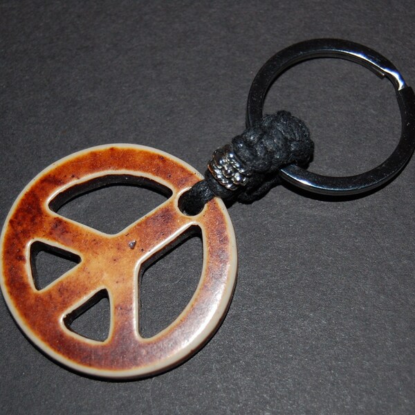 Peace Sign Keychain - Etsy