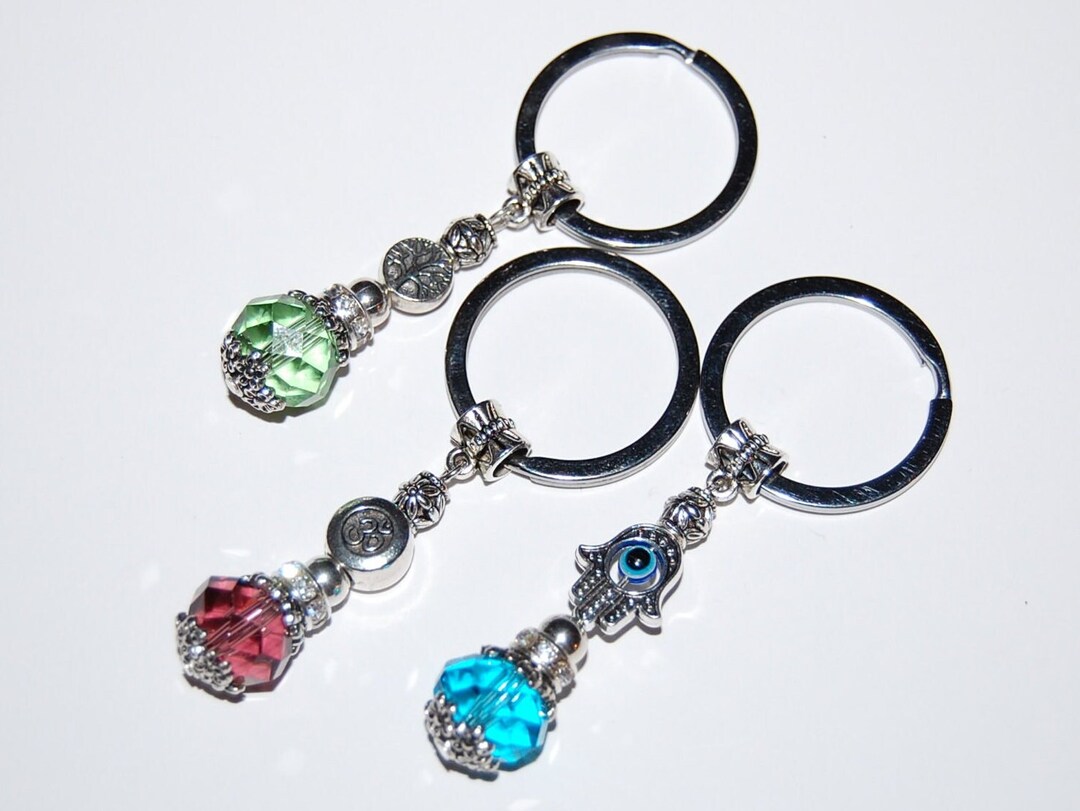 Hamsa Hand Keychain,om Keychain,tree of Life Keychain,crystal Glass ...