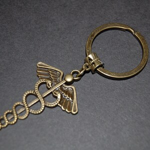 Caduceus Keychain,medical Symbol Keyring,doctor Keychain,nurse Keychain ...