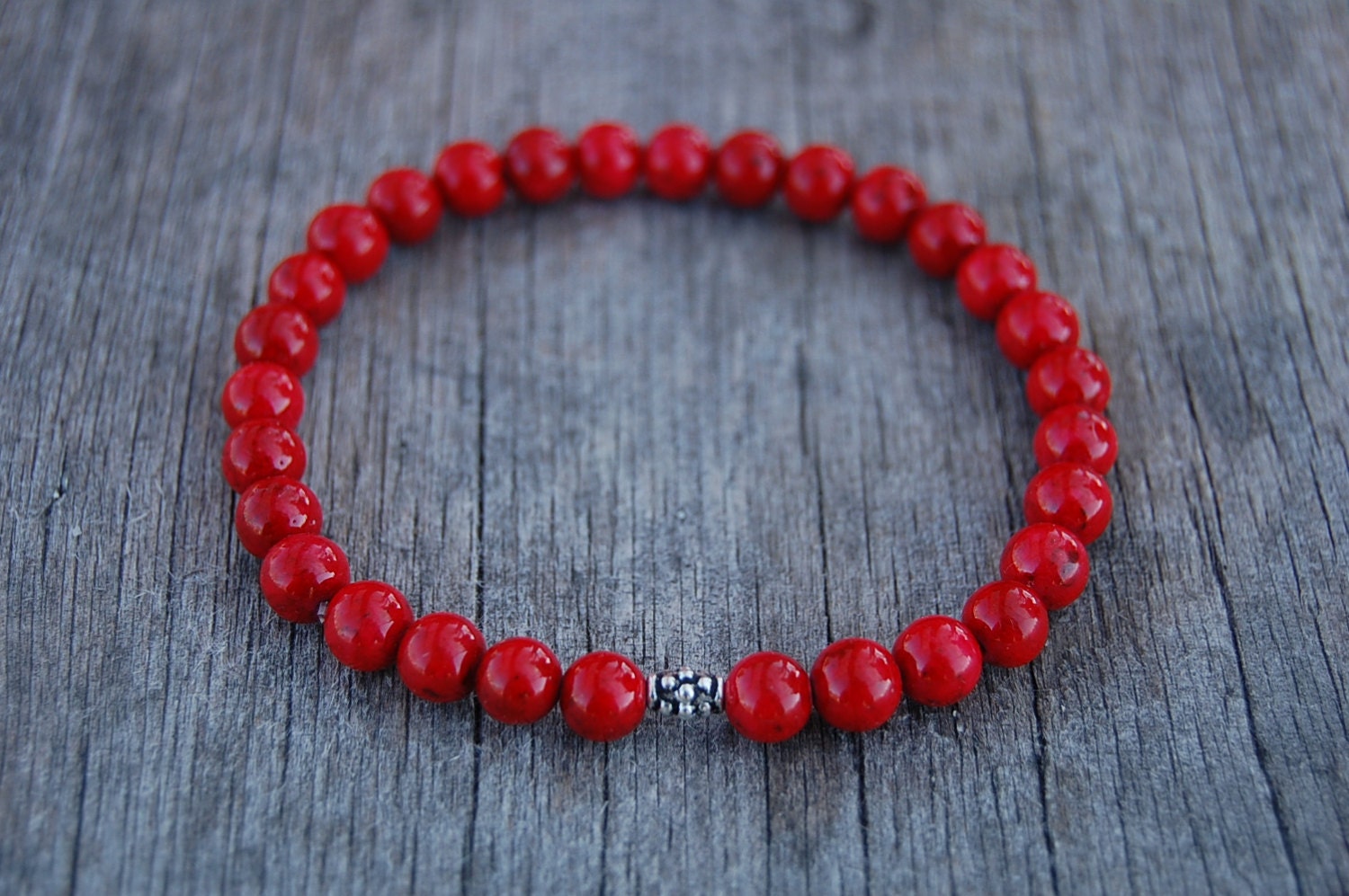 Red Howlite Braceletgemstone 6mm Beads - Etsy Canada