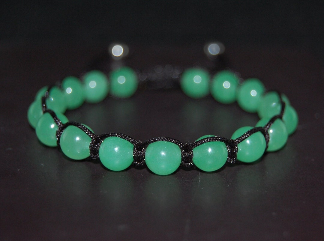 Jade Bracelet,light Green Jade Bracelet,jade 8mm Beads,drawstring ...