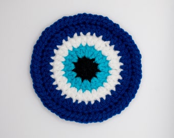 6 Blue Crochet Coasters,cup Coasters,knitted Coasters,handmade Gift ...