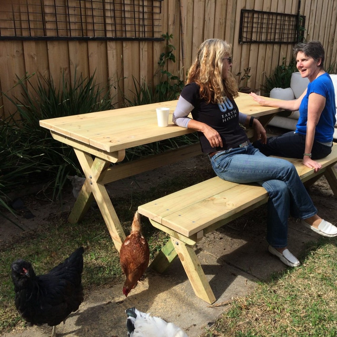 Metric Version X-leg Picnic Table and Bench Woodworking - Etsy
