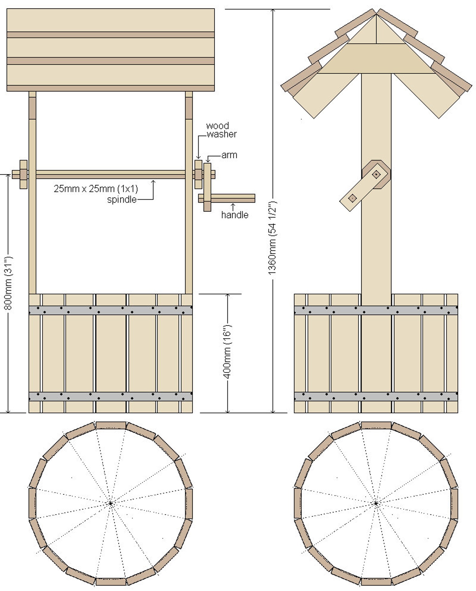 Plans for a wooden wishing well PDF downloadable file | Etsy