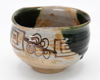 Chawan Japanese Tea Bowl Green Glaze Oribe Ware, Nippon2you - Etsy