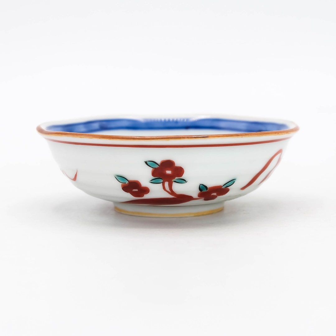 Sakazuki Sake Cup Aka-e Red Flower Design by Takagi Ganka Kyo Ware ...