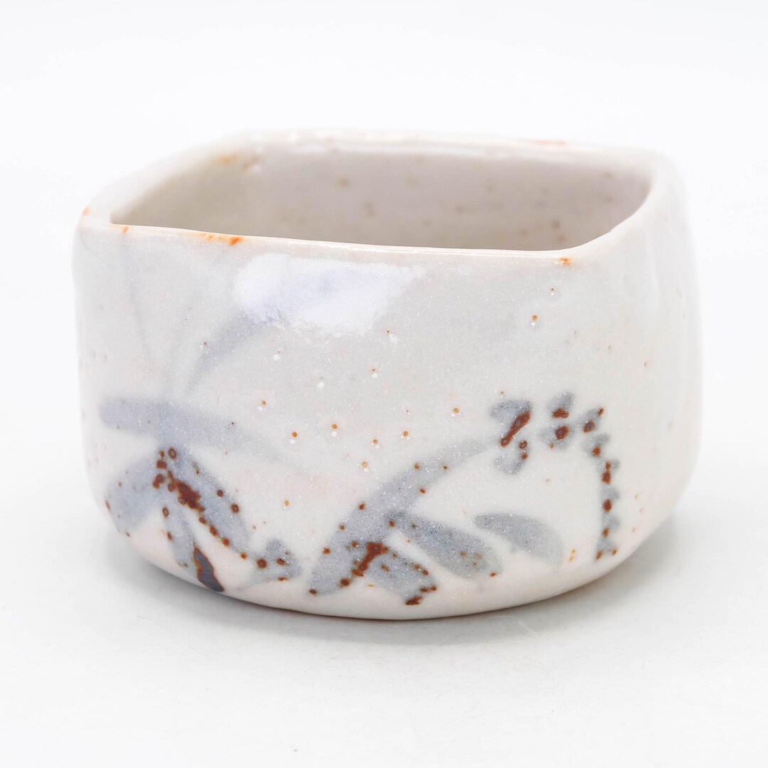 Japanese Pottery Bowl Square Shape Pampas Grass Design by Ando Hidetake ...