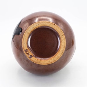 Japanese Pottery Vase Nuka Tenmoku Kaki Glaze Mashiko Ware Hanaire ...