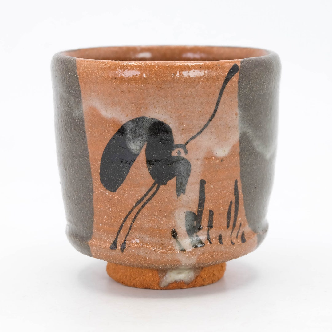 Japanese Tea Cup 300ml Plover Design by Tsuruta Sumihisa Karatsu Ware E ...