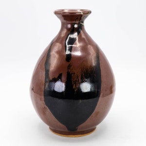 Japanese Pottery Vase Nuka Tenmoku Kaki Glaze Mashiko Ware Hanaire ...