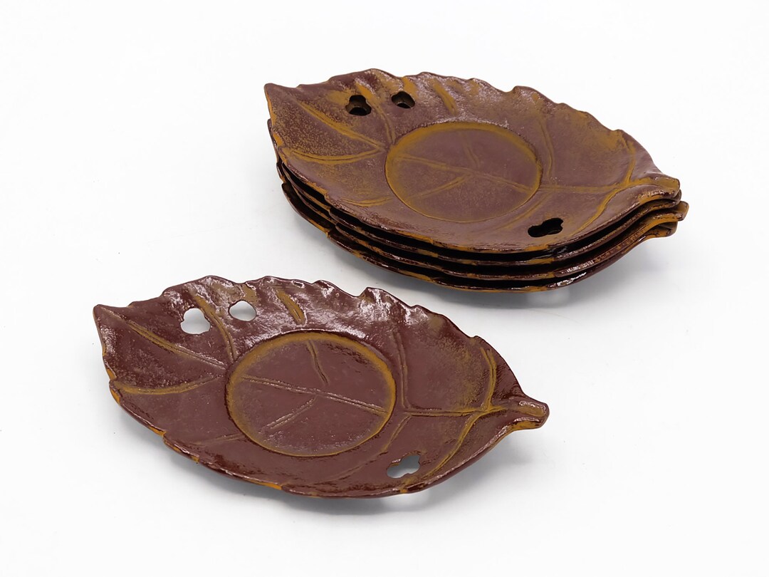 Chataku Cast Iron Coasters Set Leaves Shape Nambu Tekki Ironware ...